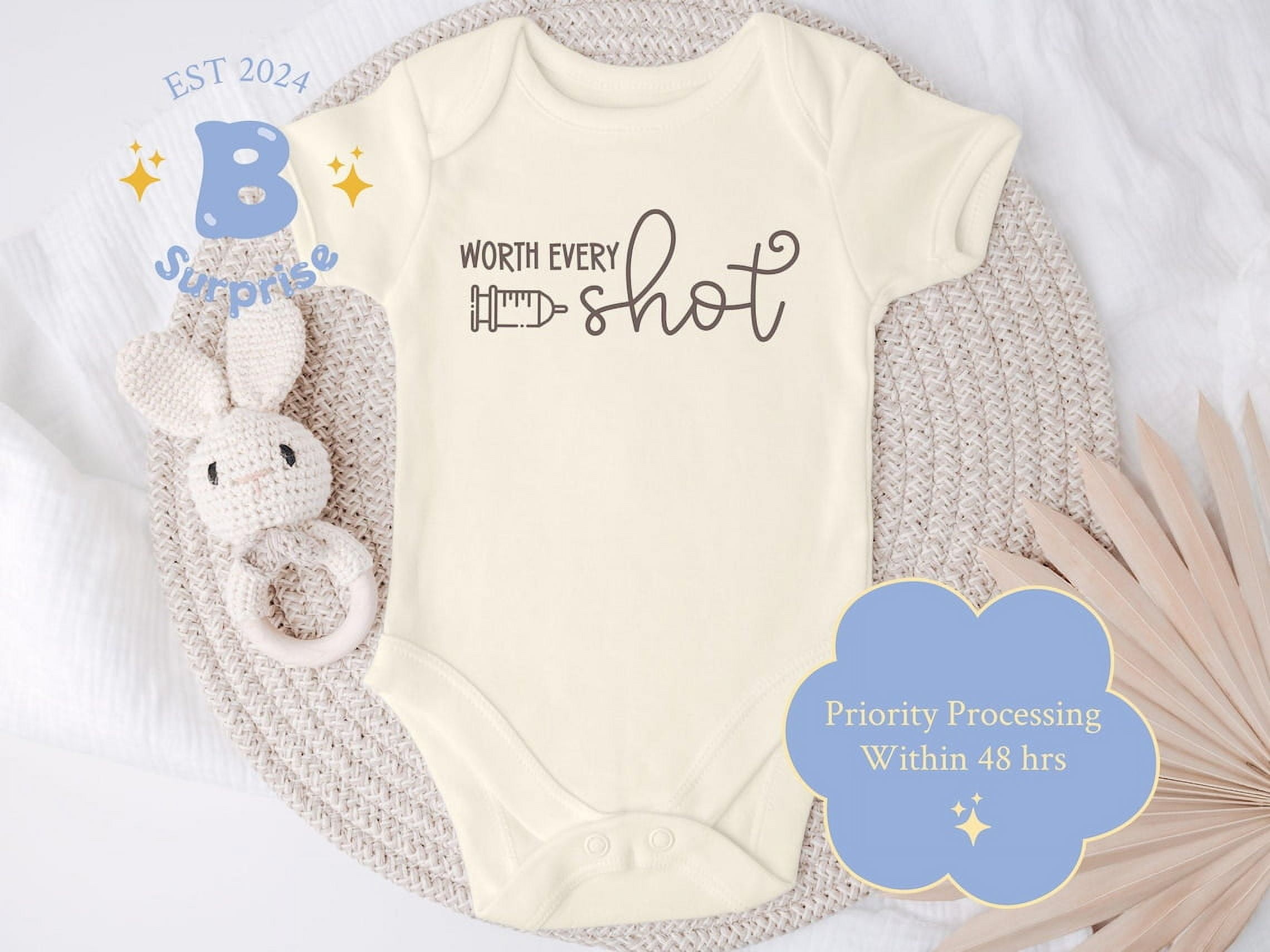 Luvly Worth Every Shot Baby | Natural Color Bodysuit | Cute Ivf Baby ...