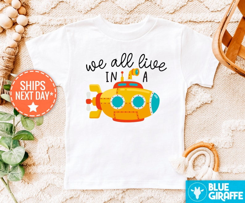 Luvly Yellow Submarine Black Raglan, Ocean Onesie Beach, Baby Shower ...