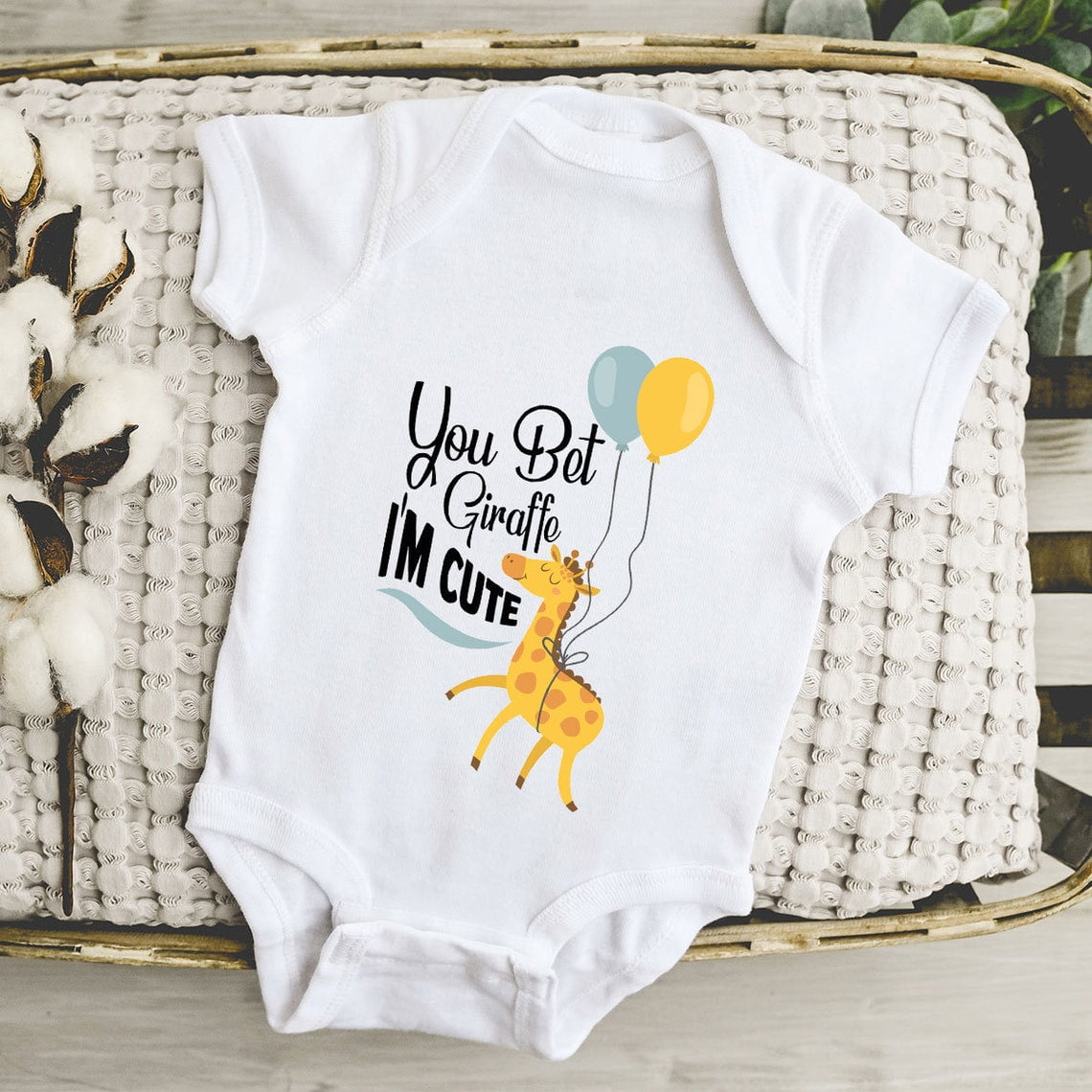Luvly You Bet Giraffe I'M Cute Baby, Funny Animal, Giraffe Baby Clothes ...