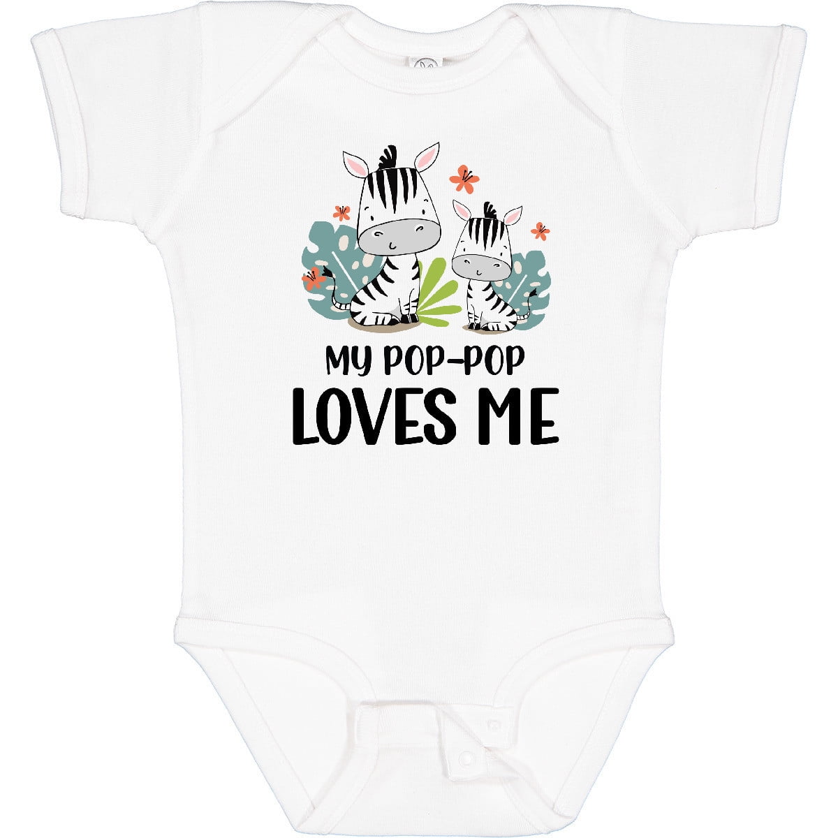 Luvly Zebra My Pop-Pop Loves Me Baby Bodysuit Grandchild Grandpa ...