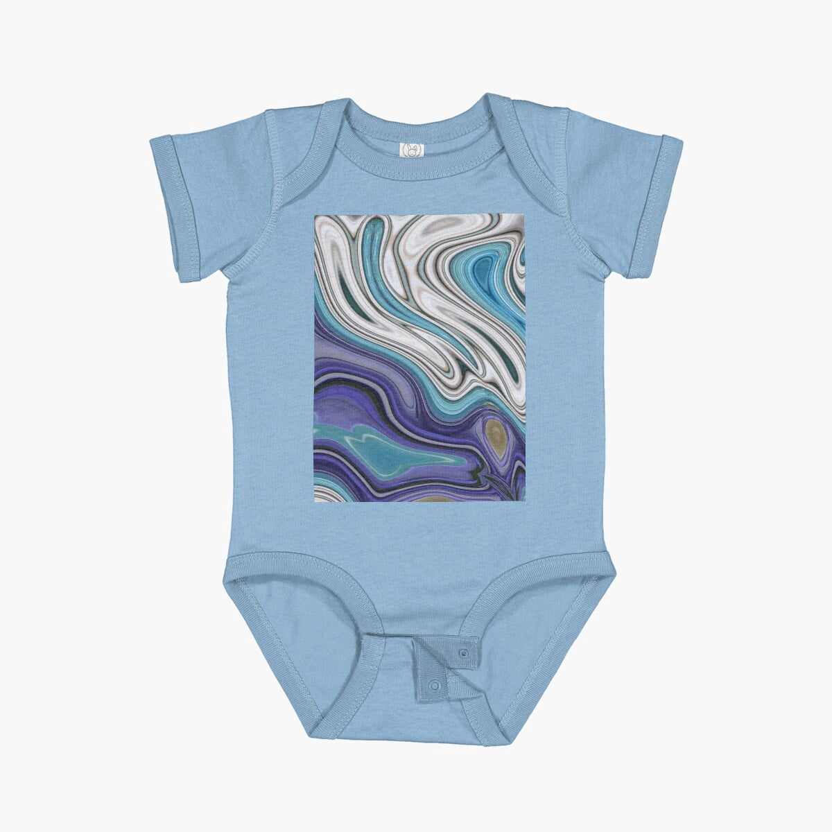 Luvly1980S Modern Chic Blue Purple Marble Swirls Short Sleeve Baby One ...
