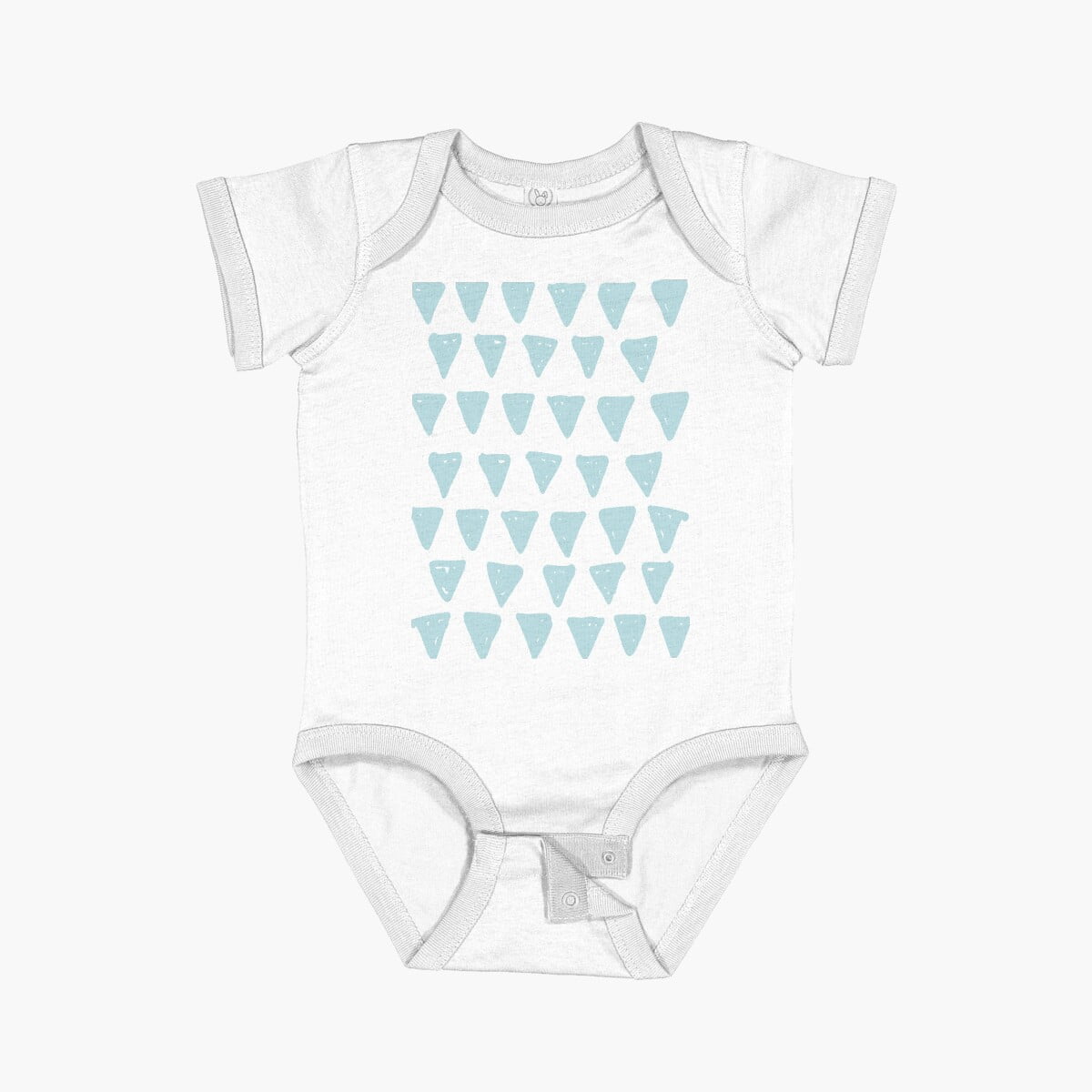 Luvly6509-7P, Light Blue Painted Triangles, Short Sleeve Baby One-Piece ...