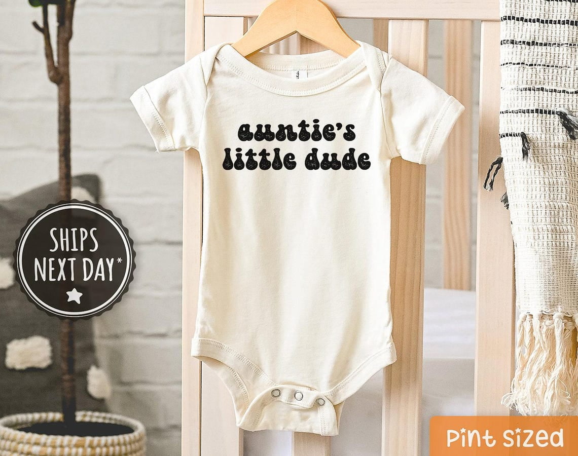 LuvlyAuntie'S Little Dude Baby - Retro Dude Auntie Bodysuit - Cute ...