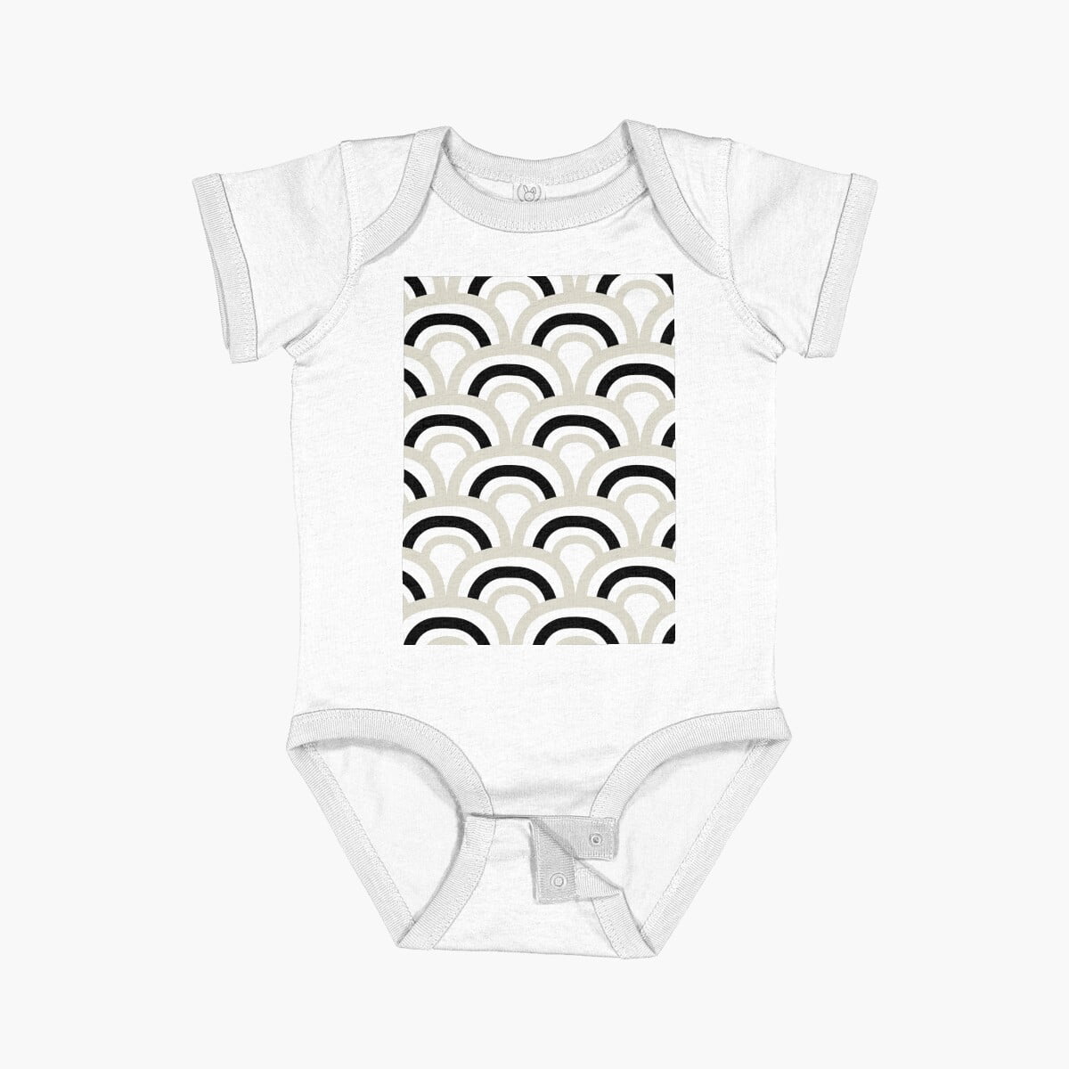 LuvlyBlack Tan And White Retro Scallop Stripe Pattern Pairs Dulux 2022 ...