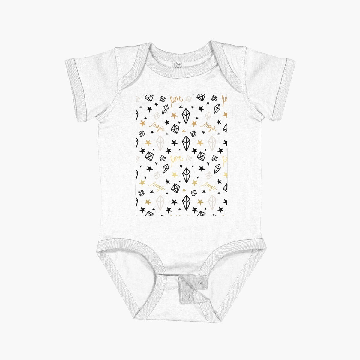 LuvlyBohemian Boho Pattern 2 Short Sleeve Baby One-Piece, New Born ...