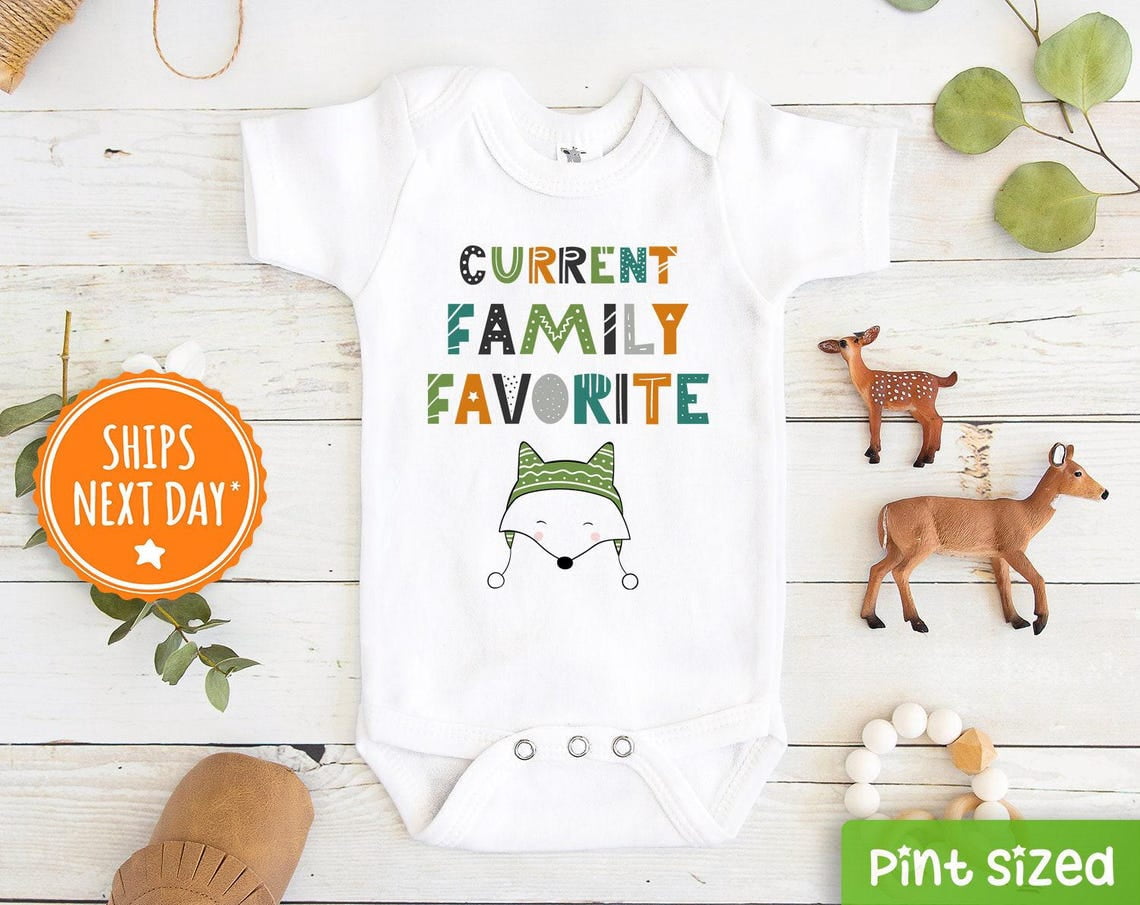 LuvlyBoys Current Family Favorite - Funny Baby - Baby Shower Gift - Fox ...