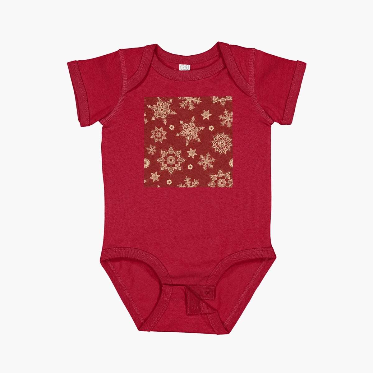 LuvlyChristmas Red And Gold Snow Pattern. Hand-Drawn Boho Snowflakes ...