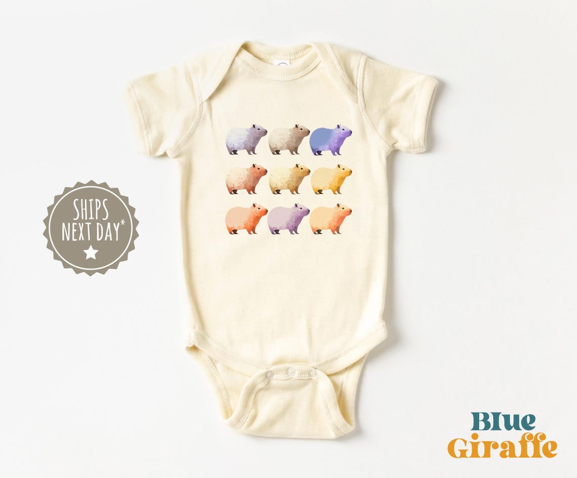 LuvlyColorful Capybaras Baby - Cute Capybara Baby Bodysuit - Capybara ...