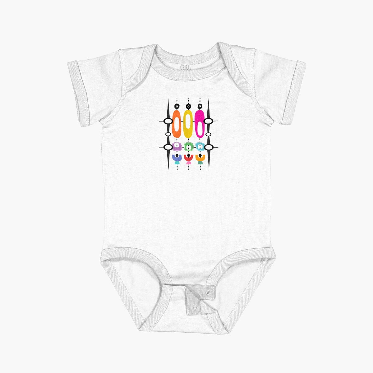 LuvlyColorful Mid Century Modern Oval Print - Yellow Orange Fuchsia ...