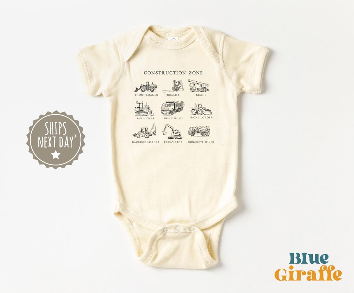 LuvlyConstruction Zone Baby - Summer Contraction Trucks Baby Bodysuit ...