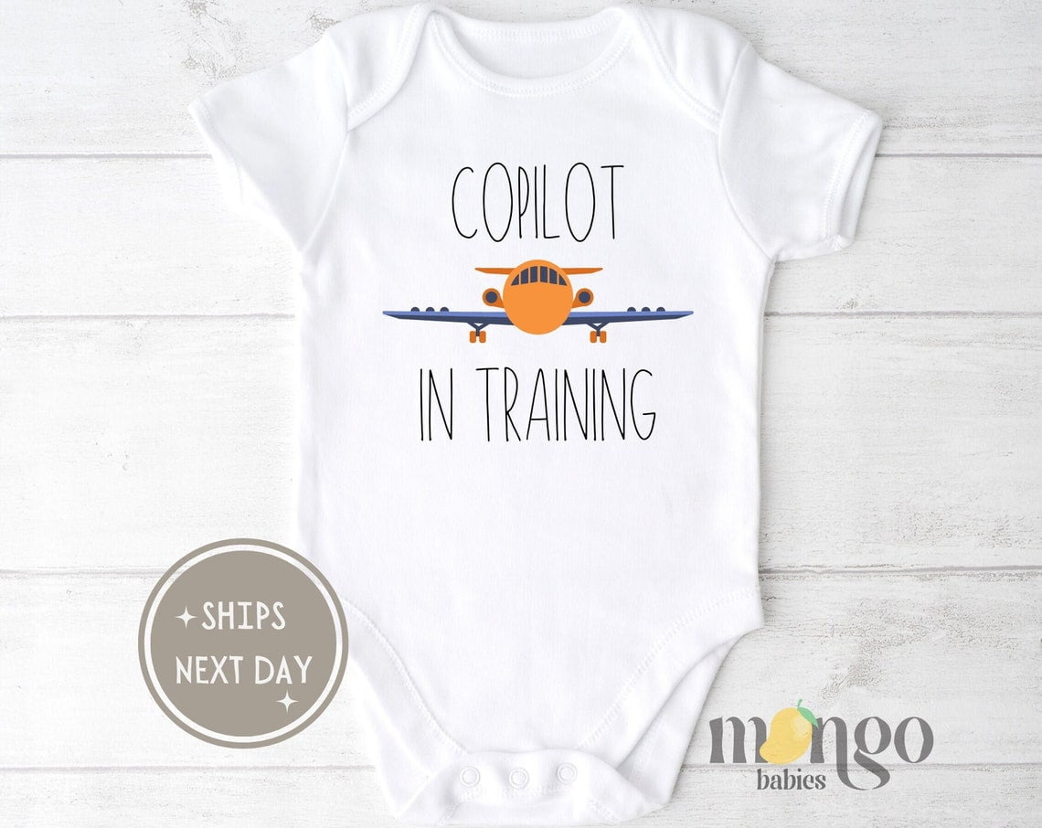 LuvlyCopilot In Training Baby Onesies® Brand Cute Airplane Baby ...