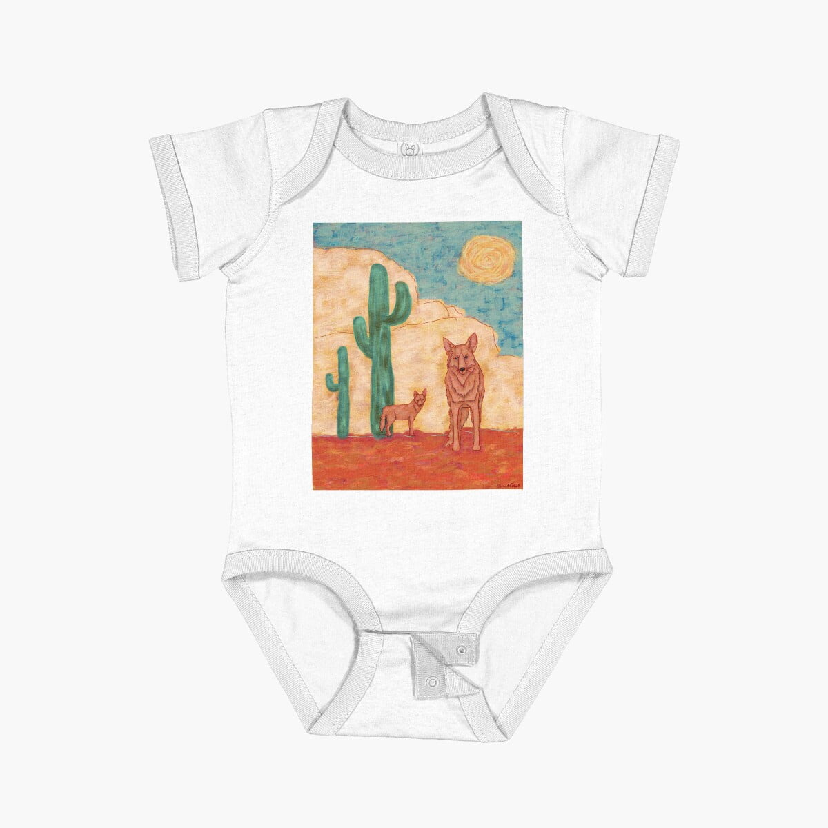LuvlyCoyote Desert Landscape Short Sleeve Baby One-Piece, New Born ...