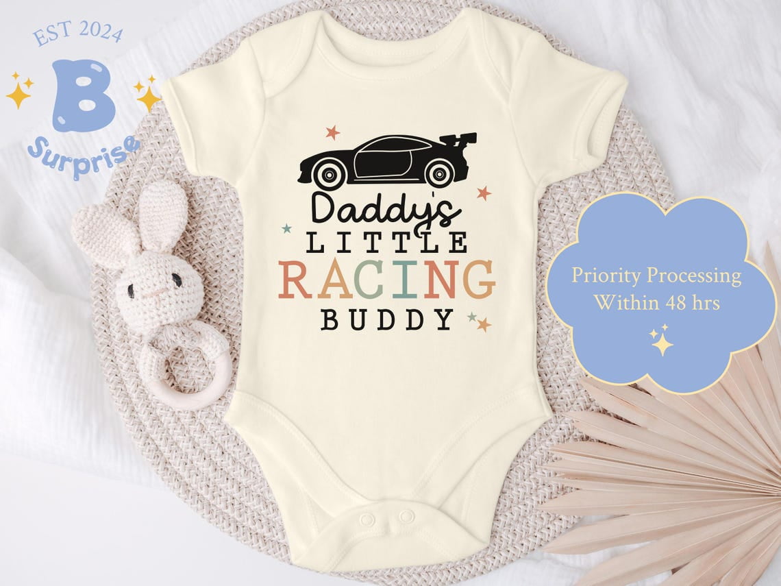 LuvlyDaddy’S Little Racing Buddy - Race Car Bodysuit & Baby Shower Gift ...