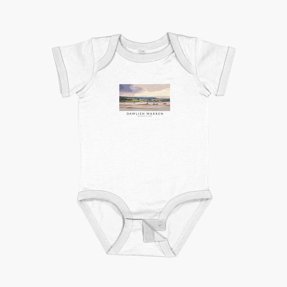 LuvlyDawlish Warren (Railway Poster) Short Sleeve Baby One-Piece, New ...