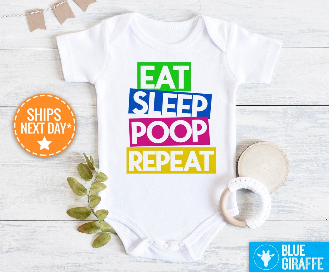 LuvlyEat Sleep Poop Repeat, Funny Sayings Baby Clothes, Funny Onesies ...