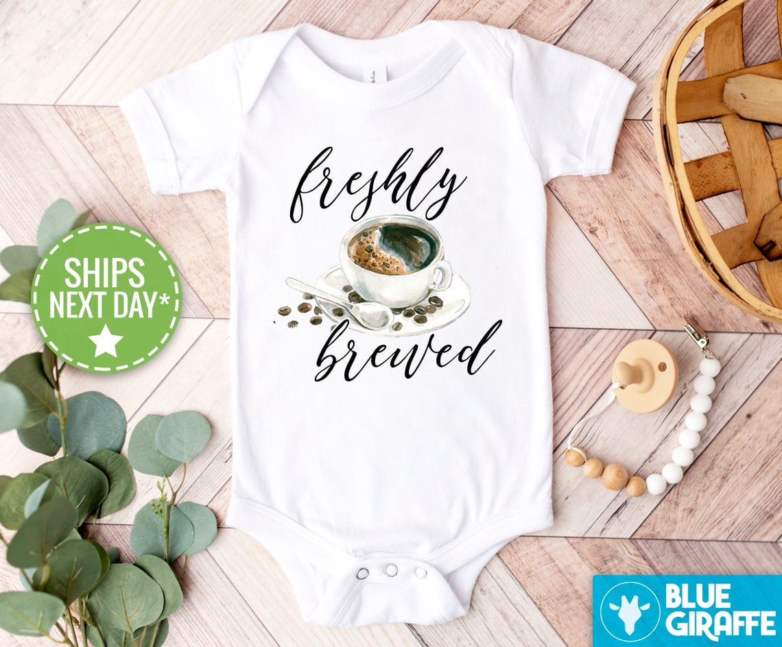 LuvlyFreshly Brewed Baby, Coffee Announcement Idea, Baby Boy Outfit ...