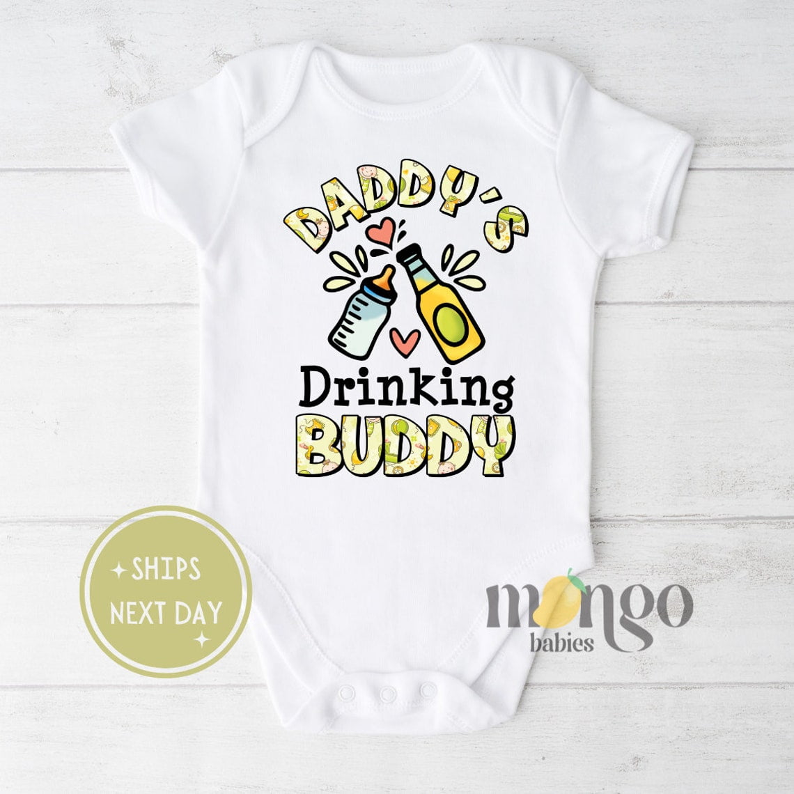 LuvlyFunny Baby Onesies® Brand Daddy'S Buddy Outfit Cute Baby Shower ...