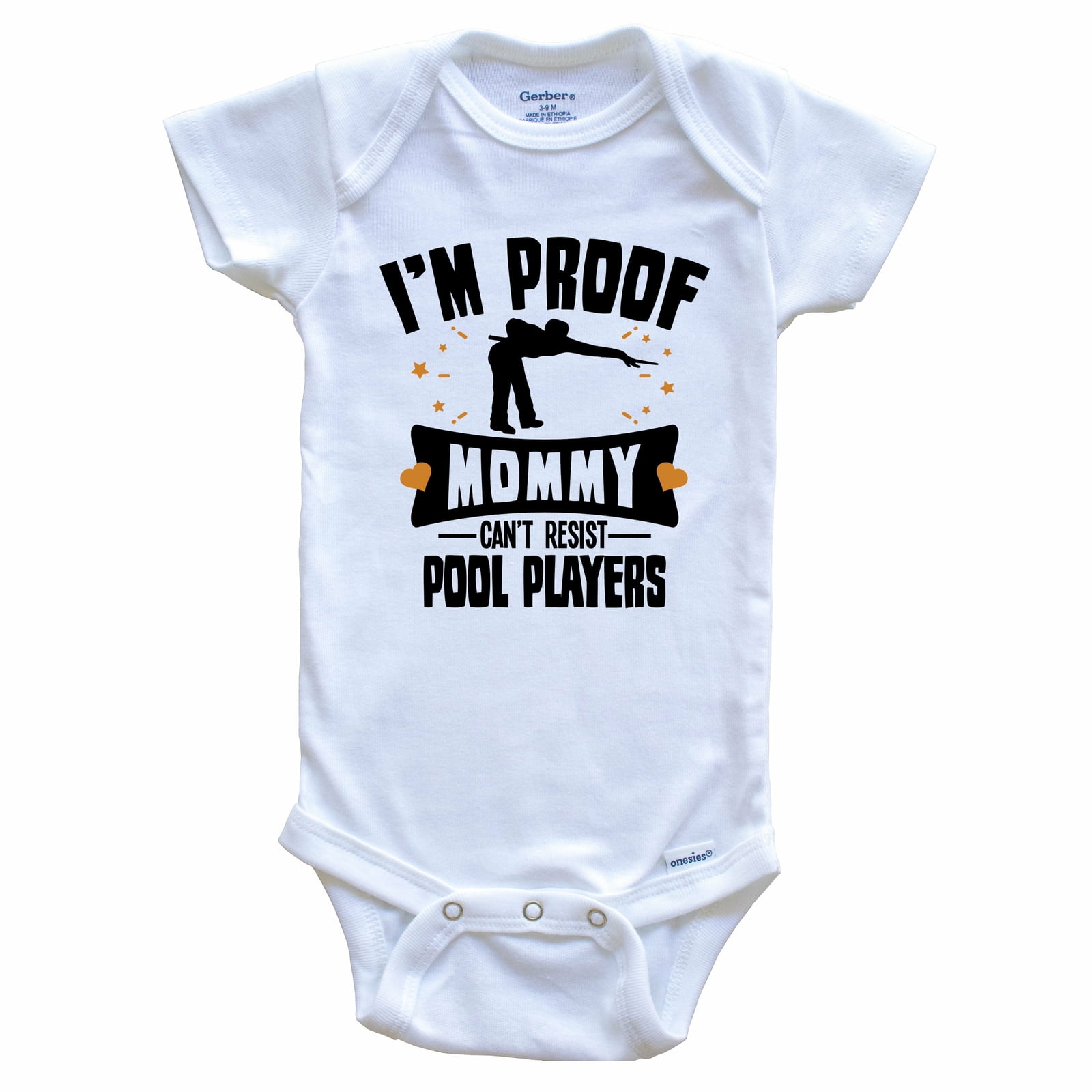 LuvlyFunny Billiards Bodysuit - I'M Proof Mommy Can'T Resist Pool ...