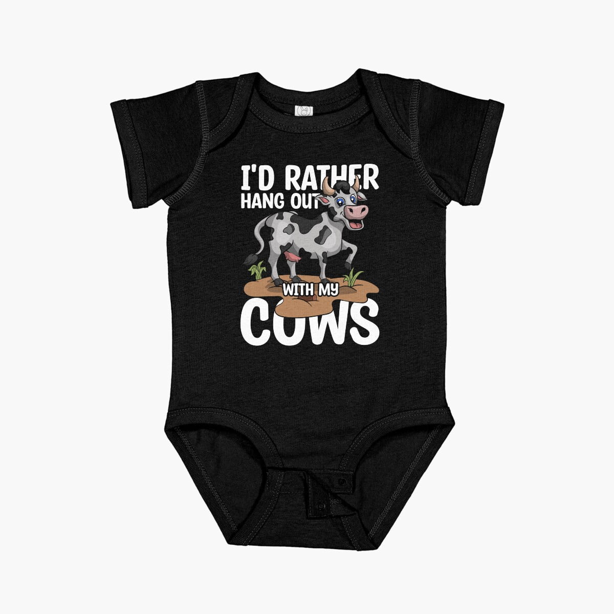 LuvlyFunny Farmer Farming Farm Animal Cow Short Sleeve Baby One-Piece ...
