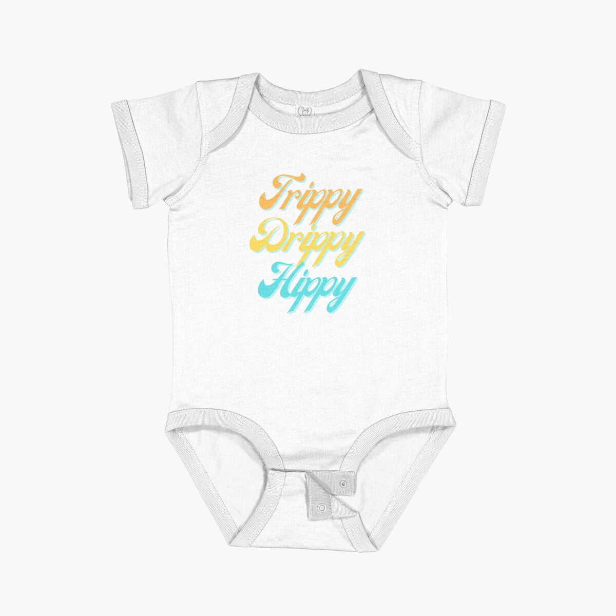 LuvlyFunny, Trippy Drippy Hippy Short Sleeve Baby One-Piece, New Born ...