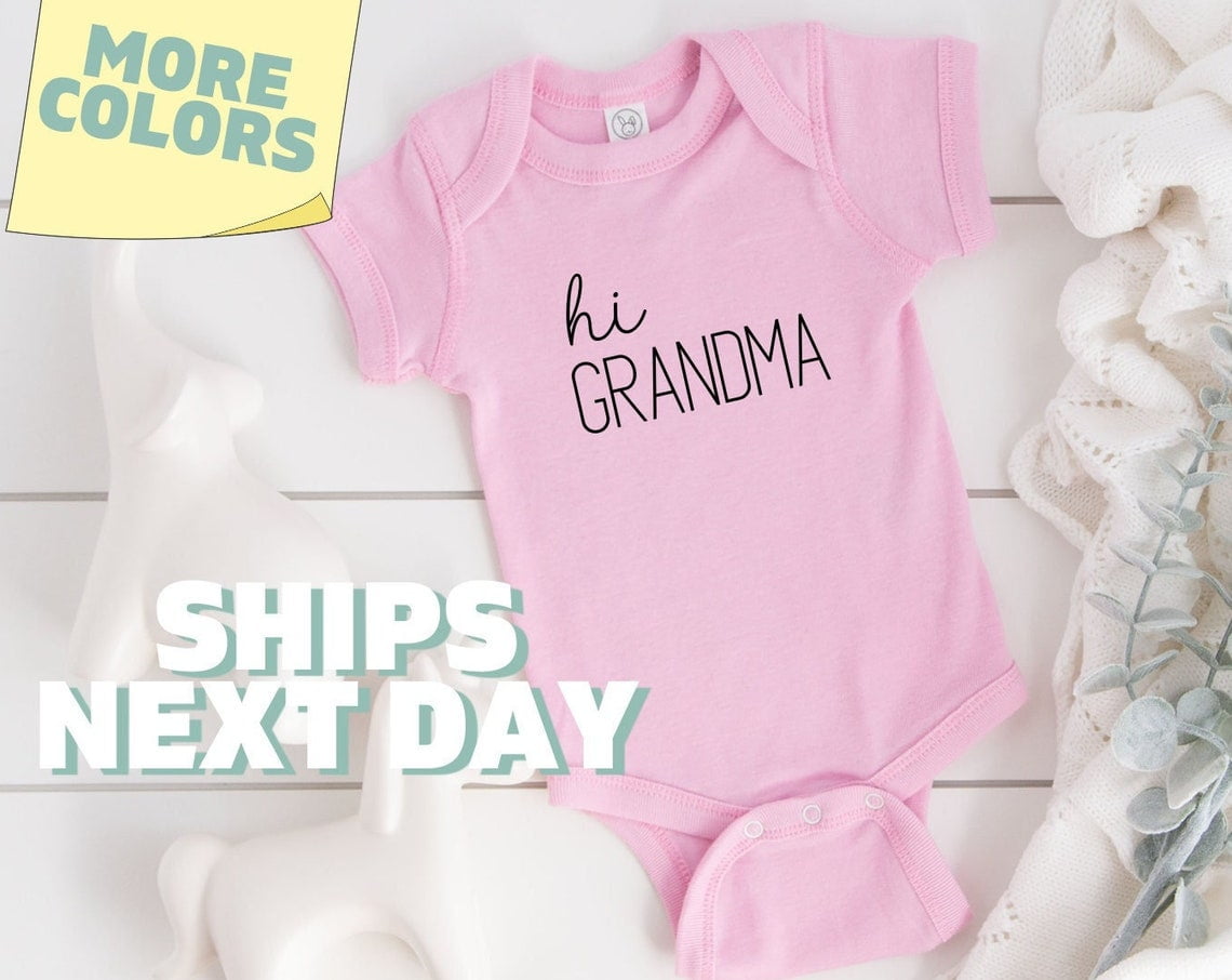 LuvlyGrandma Baby Onesies® Brand Hi Grandma Baby Clothing I Love My ...