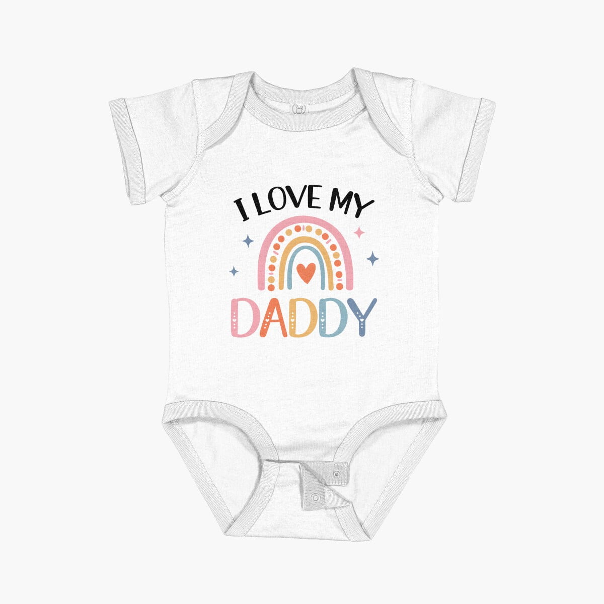 LuvlyI Love My Daddy Boho Rainbow Design Short Sleeve Baby One-Piece ...