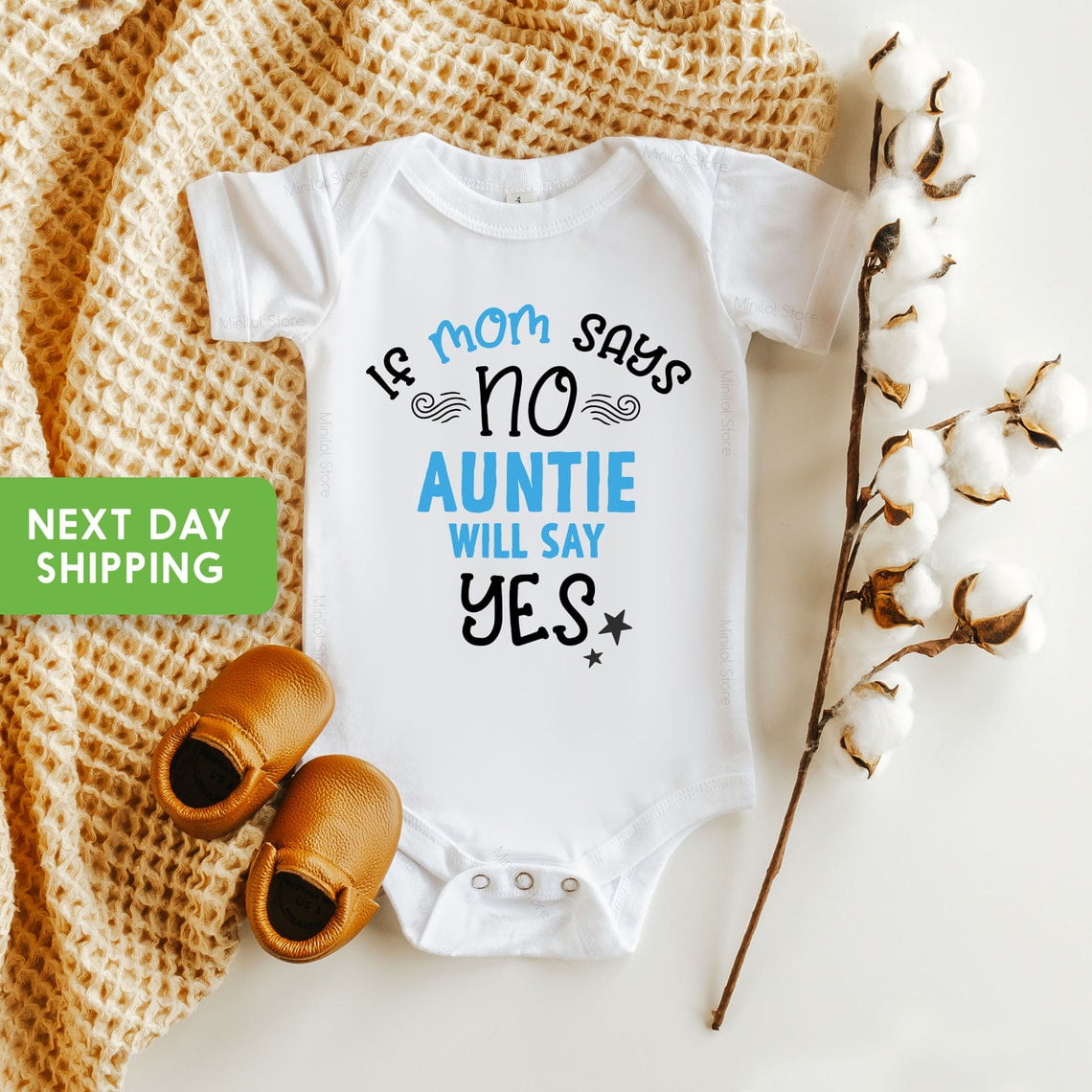 LuvlyIf Mom Says No My Aunt Will Say Yes Baby Aunt Baby Cute Pregnancy Reveal Baby Shower , New ...