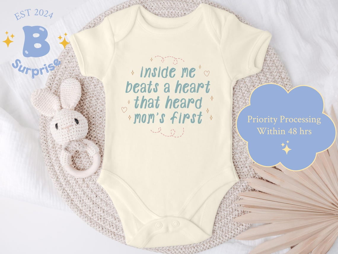 LuvlyInside Me Beats A Heart That Heard Mom'S First - Mother'S Day Baby ...