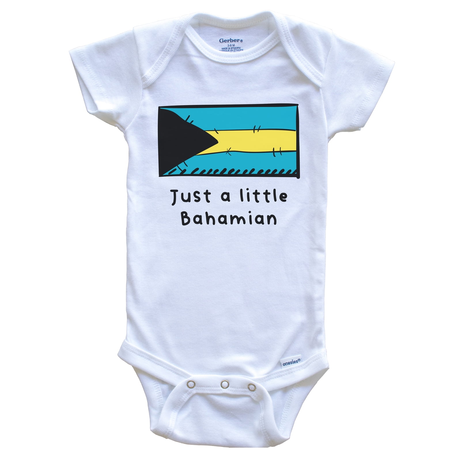 LuvlyJust A Little Bahamian Funny Cute Bahamas Flag One Piece Baby ...