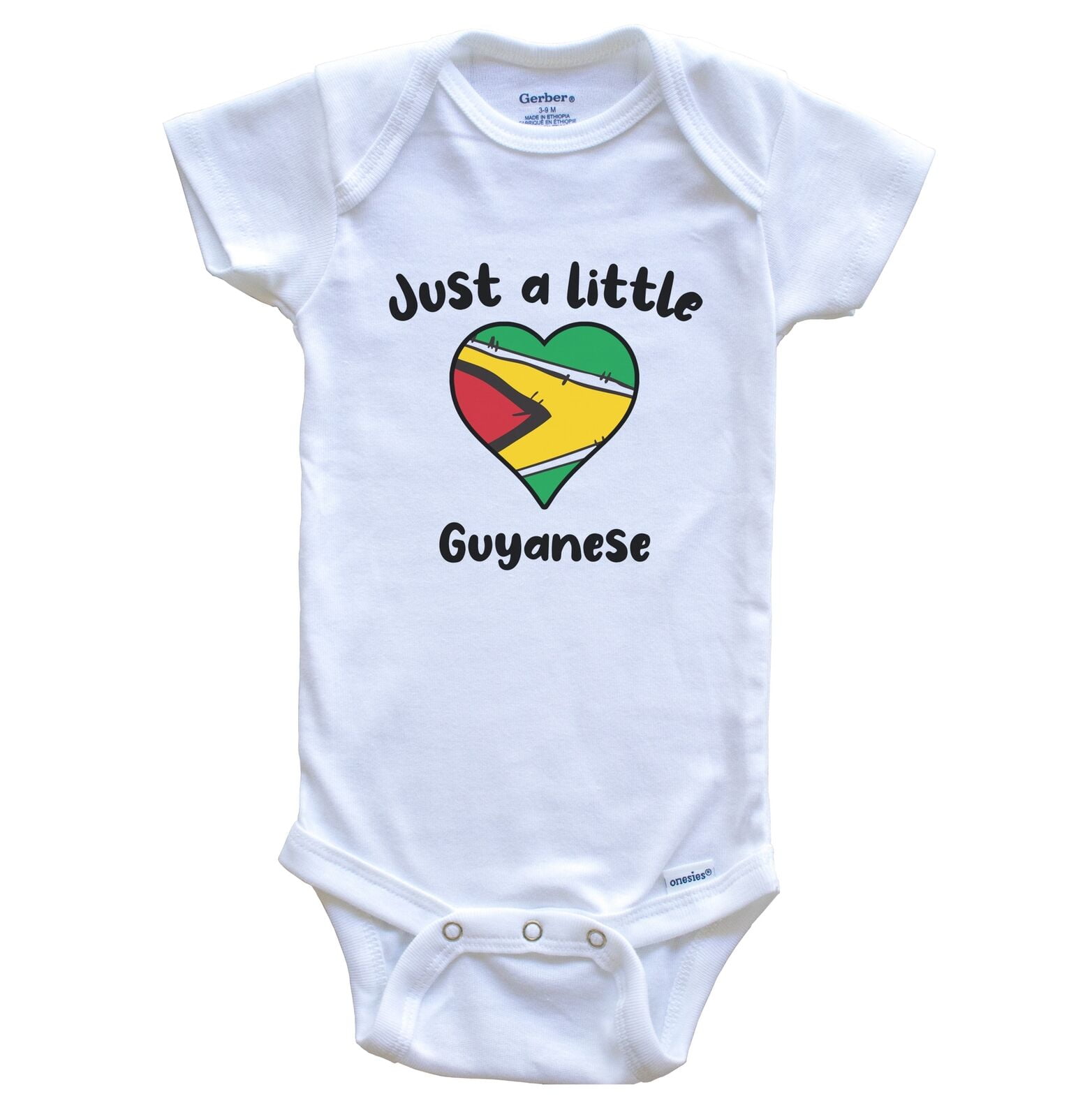 LuvlyJust A Little Guyanese Cute Guyana Flag Heart Baby Bodysuit, New ...