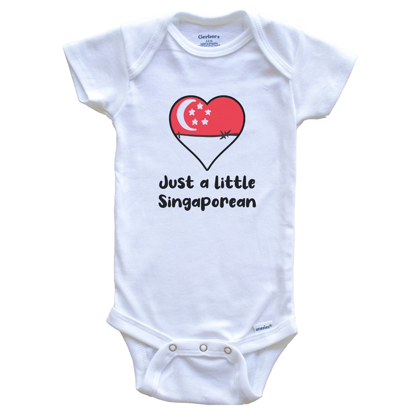 LuvlyJust A Little Singaporean Singapore Flag Heart One Piece Baby ...