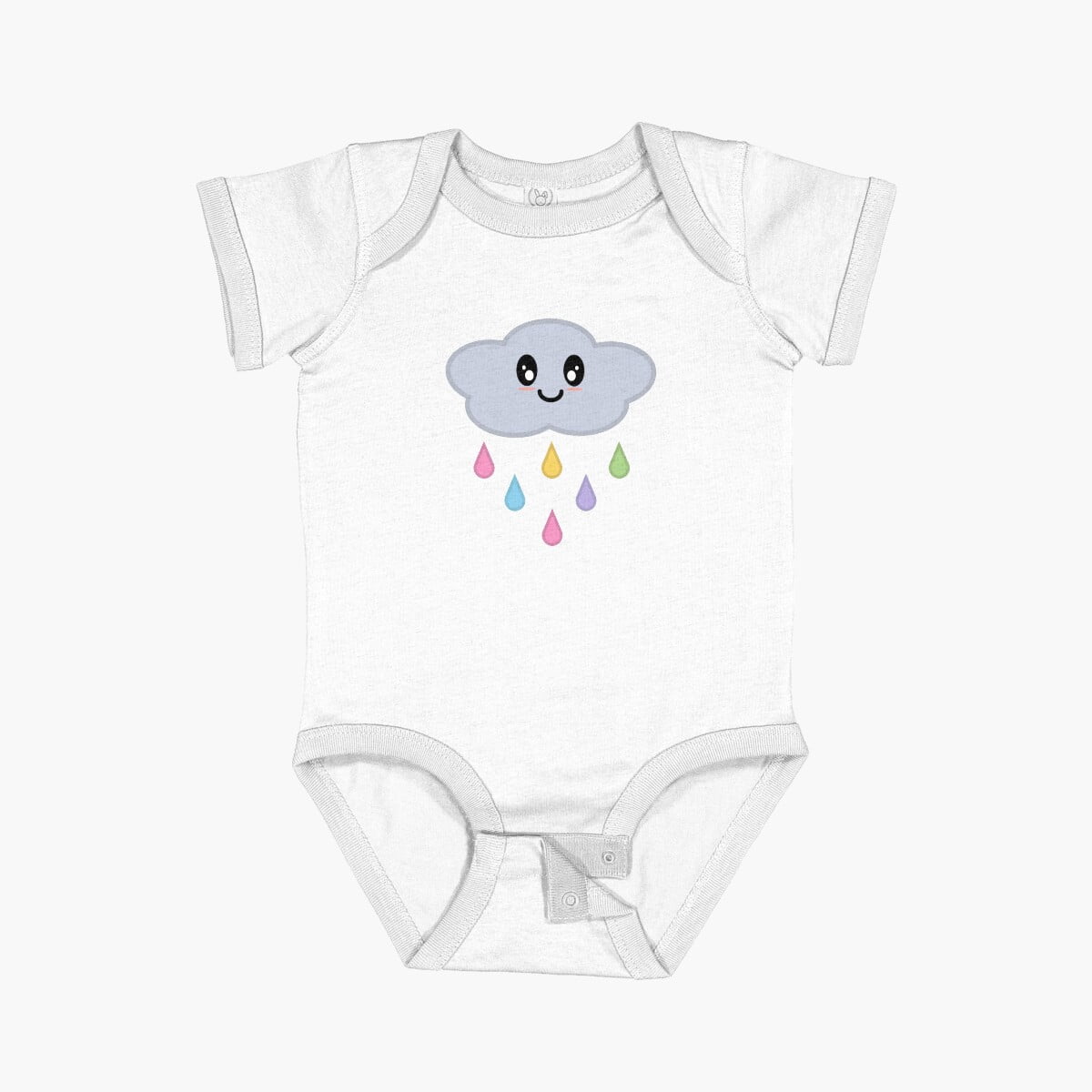 LuvlyKawaii Cute Rainbow Raindrop Rain Cloud Short Sleeve Baby One ...