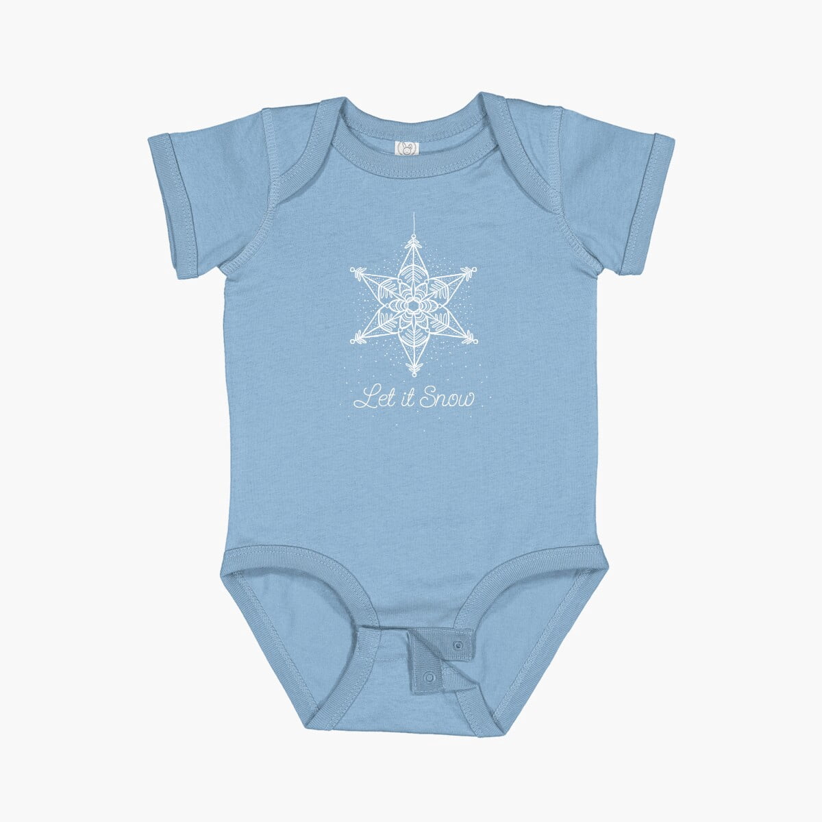 LuvlyLet It Snow Christmas White Snowflake Illustration. Hand-Drawn ...