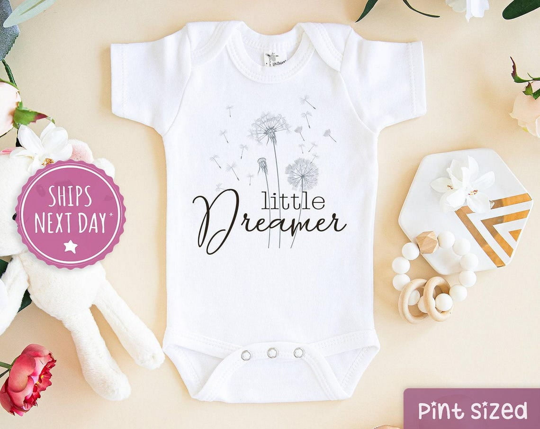 LuvlyLittle Dreamer - Cute Floral Baby - Boho Wildflower Bodysuit - Dandelion Baby , New Born ...