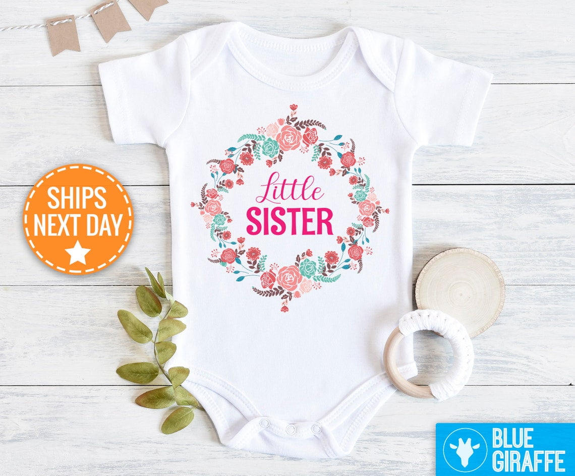 LuvlyLittle Sister Floral, Little Sister Baby, Sister Baby Clothes ...