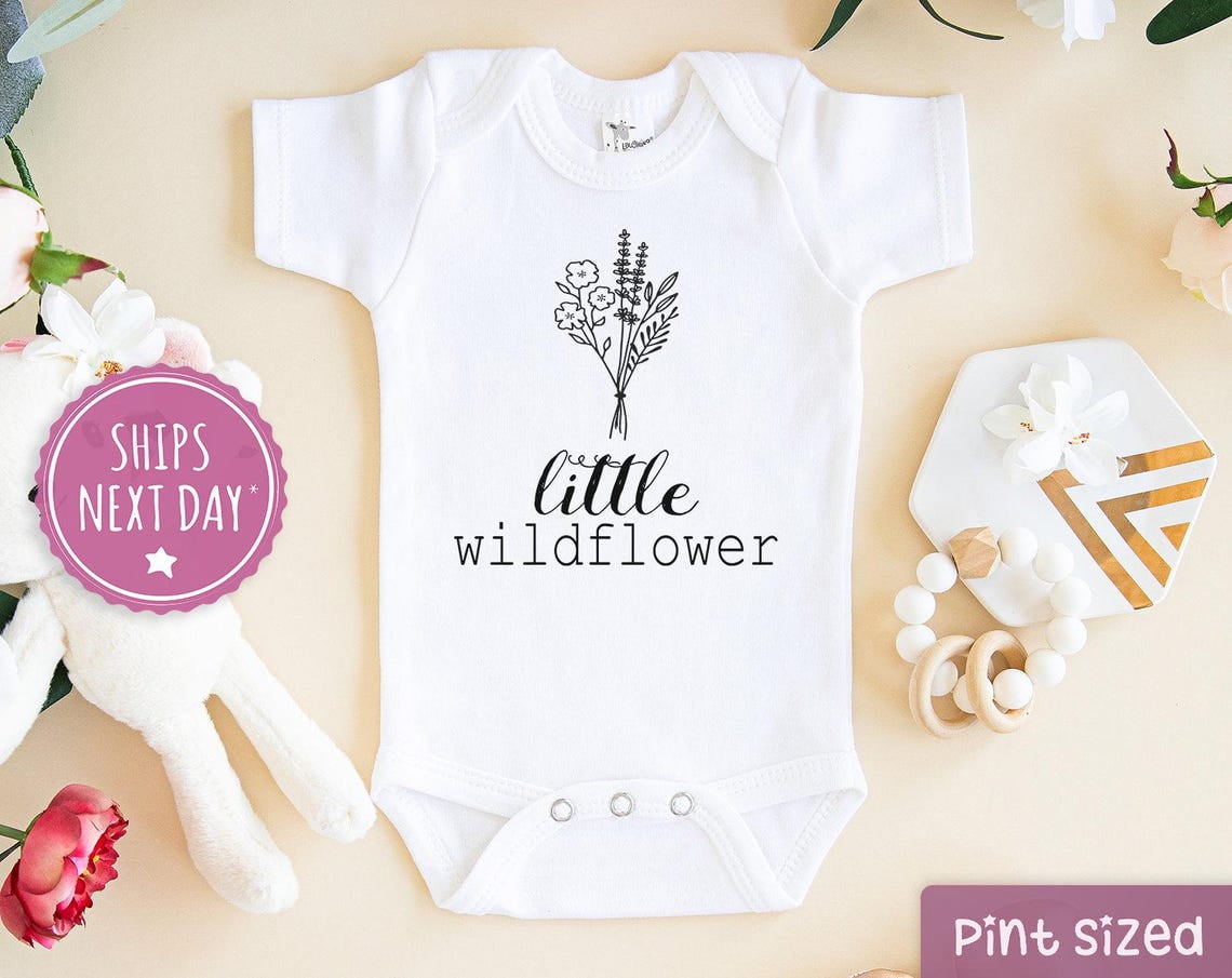 LuvlyLittle Wildflower - Cute Baby - Boho Wildflower Bodysuit - Flower , New Born, Baby Shower ...