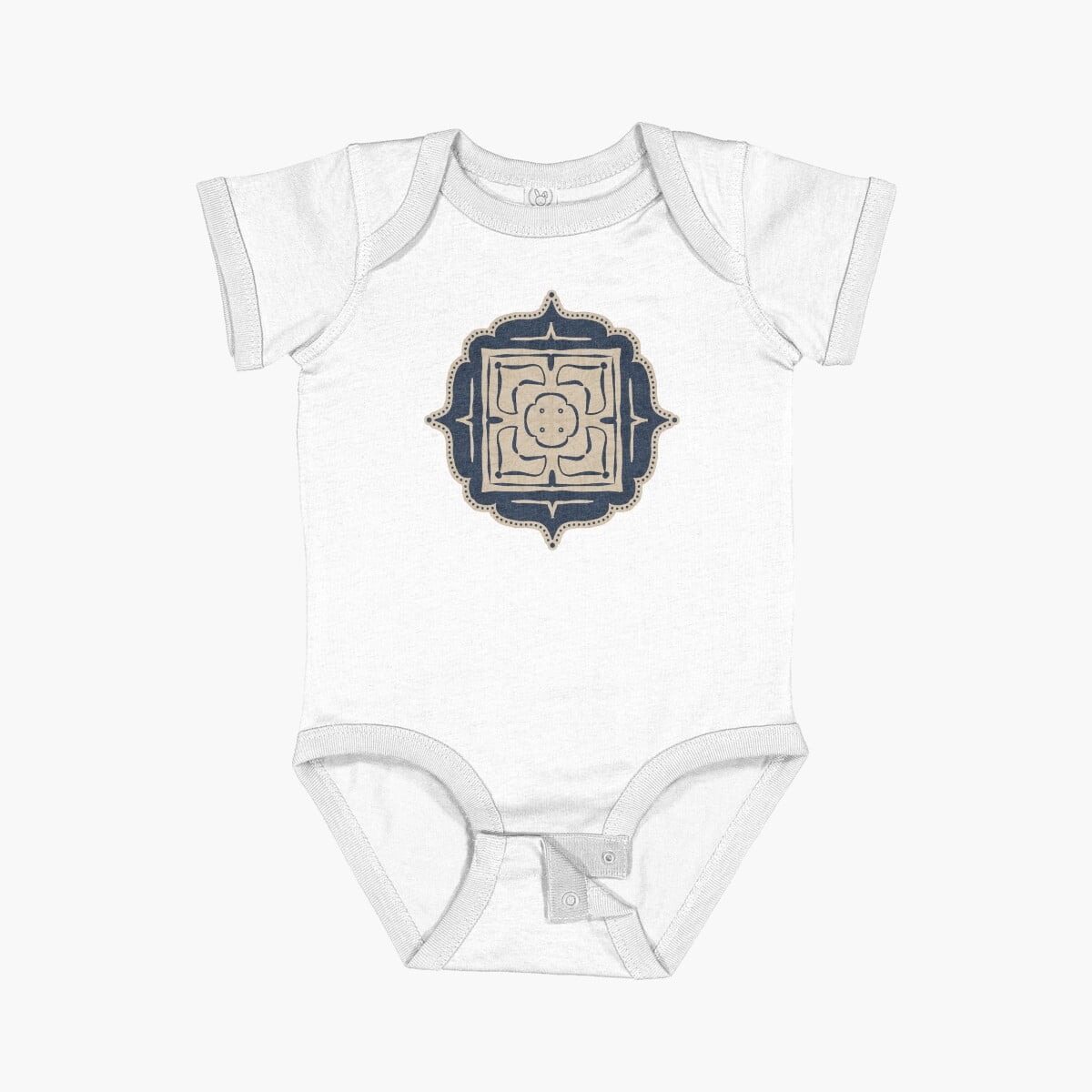 LuvlyLotus Medallion - Dove + Dusk Short Sleeve Baby One-Piece, New ...