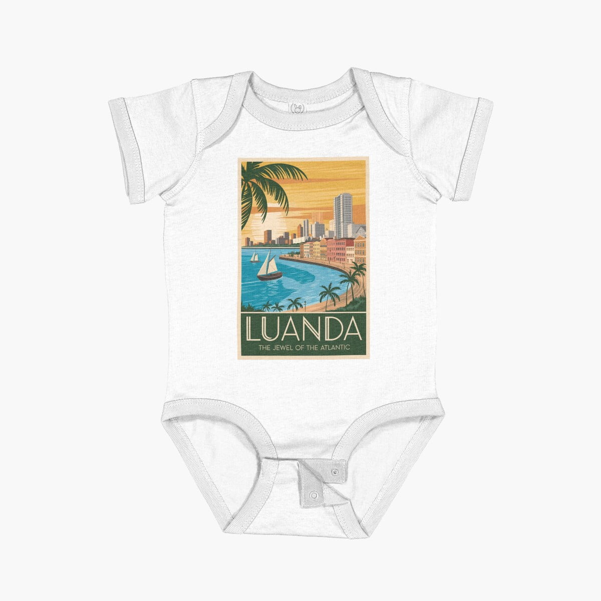 LuvlyLuanda Vintage Travel Poster Short Sleeve Baby One-Piece, New Born, Baby Shower Gift, New ...