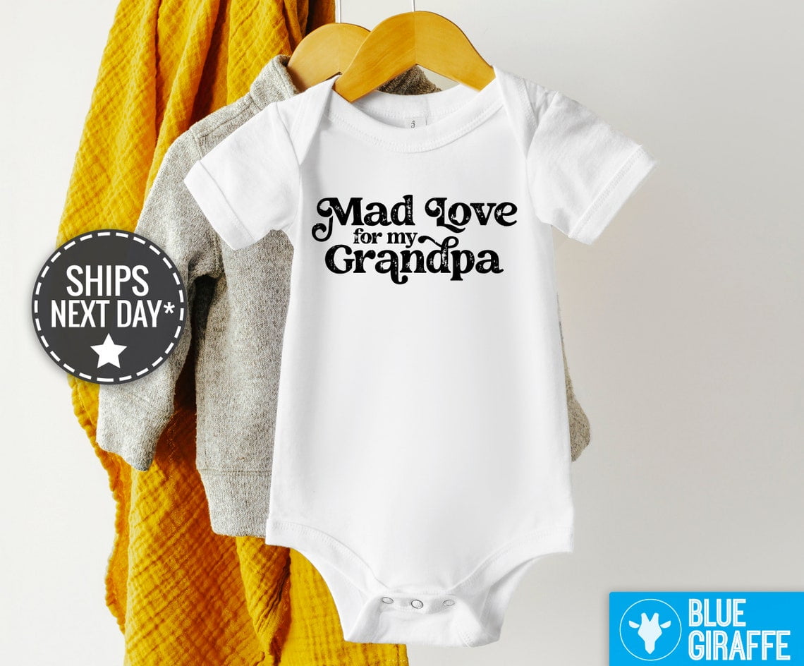 LuvlyMad Love For Grandpa Baby, Cute Grandfather Bodysuit, I Love My Grandpa Baby , New Born ...