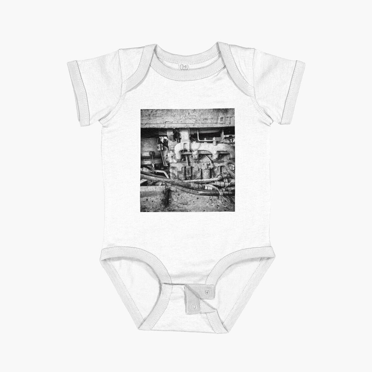 LuvlyMechanical Modern Art Vintage Engine Grunge Short Sleeve Baby One ...