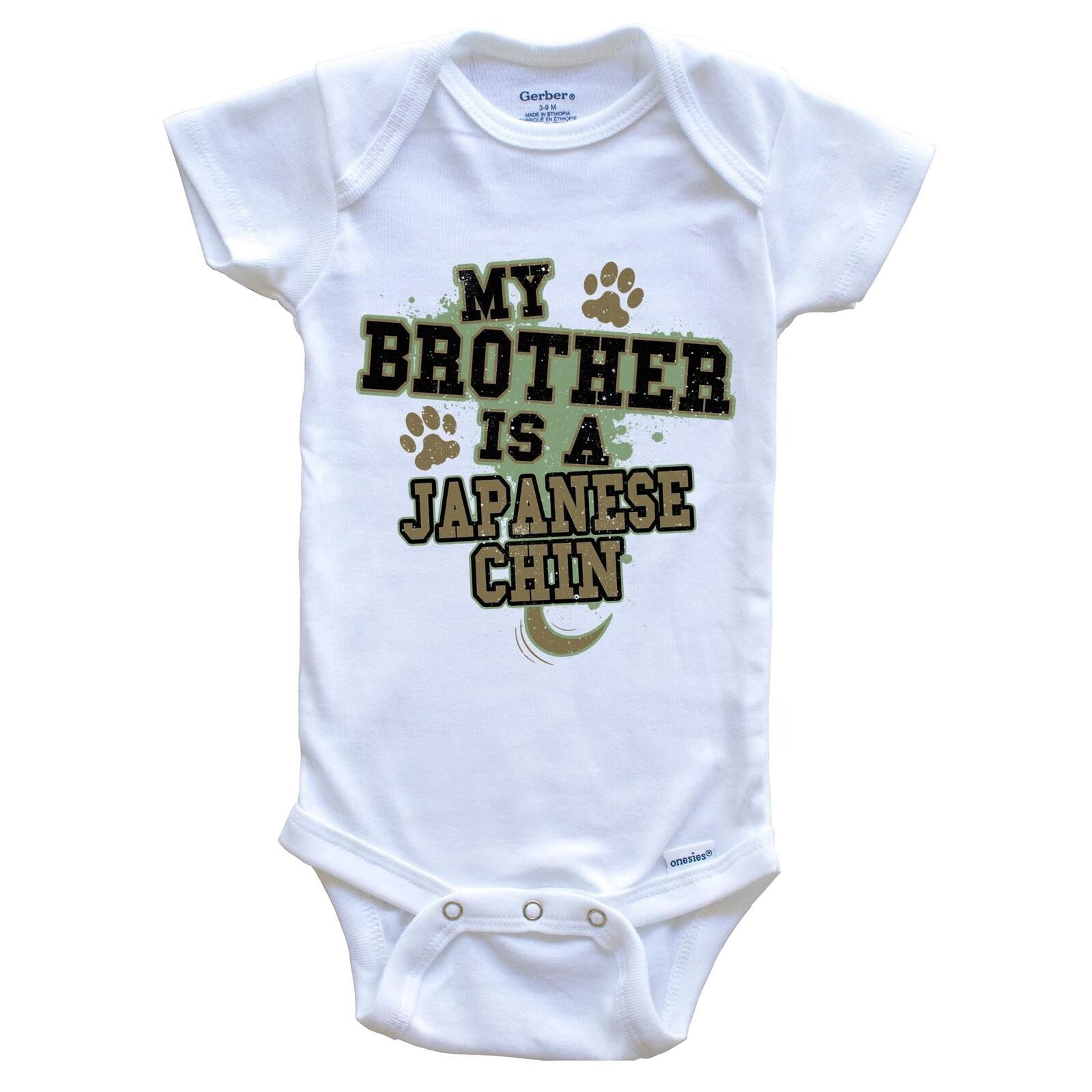 LuvlyMy Brother Is A Japanese Chin Funny Dog One Piece Baby Bodysuit ...