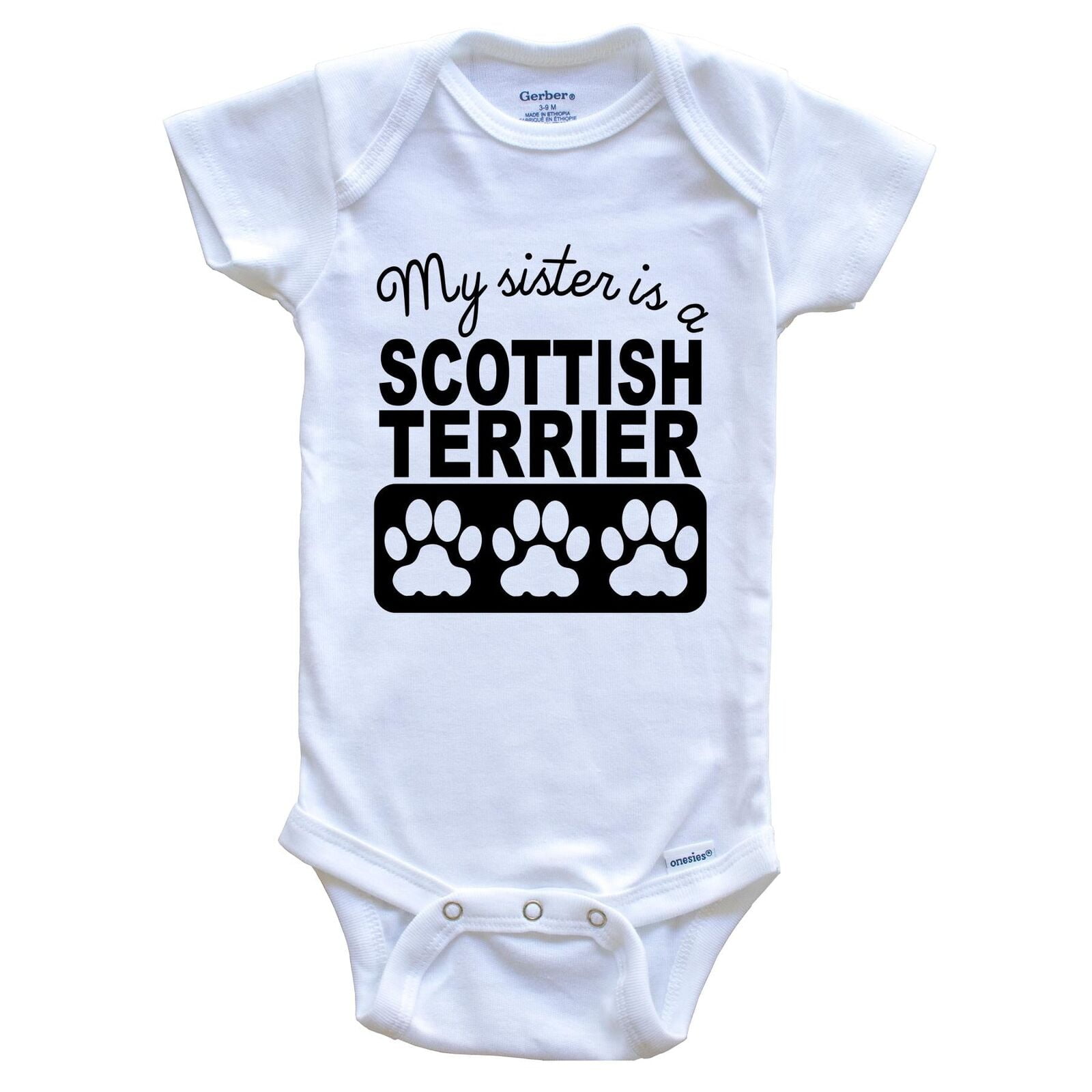 LuvlyMy Sister Is A Scottish Terrier One Piece Baby Bodysuit One Piece ...