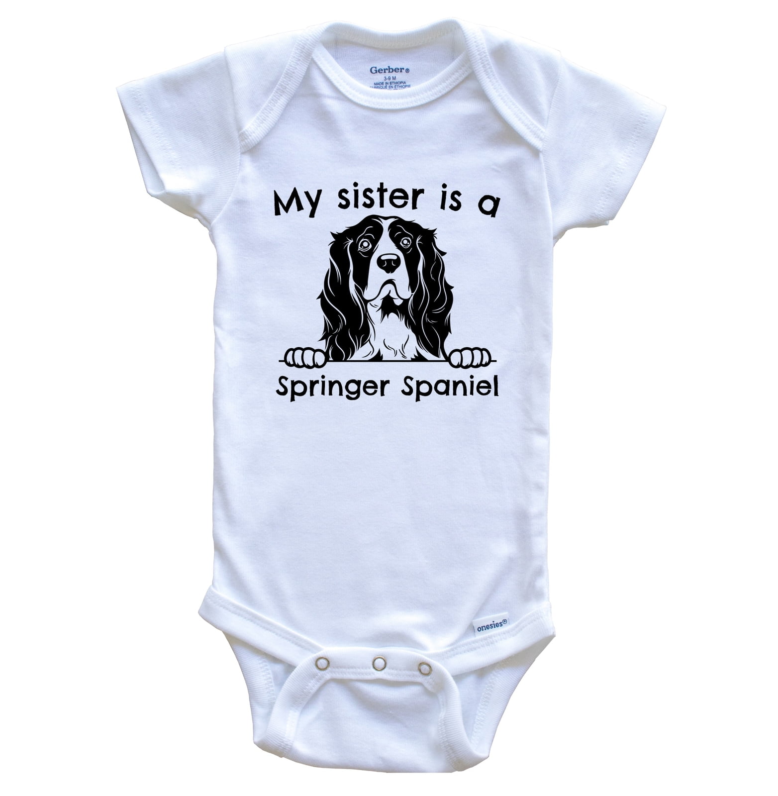LuvlyMy Sister Is A Springer Spaniel Dog Breed One Piece Baby Bodysuit ...
