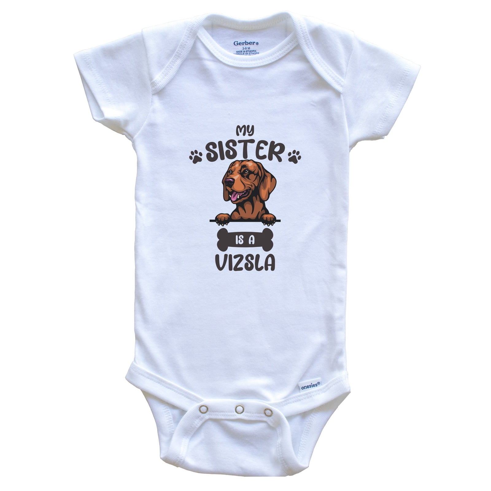 LuvlyMy Sister Is A Vizsla Cute Dog Breed Baby Bodysuit, New Born, Baby ...