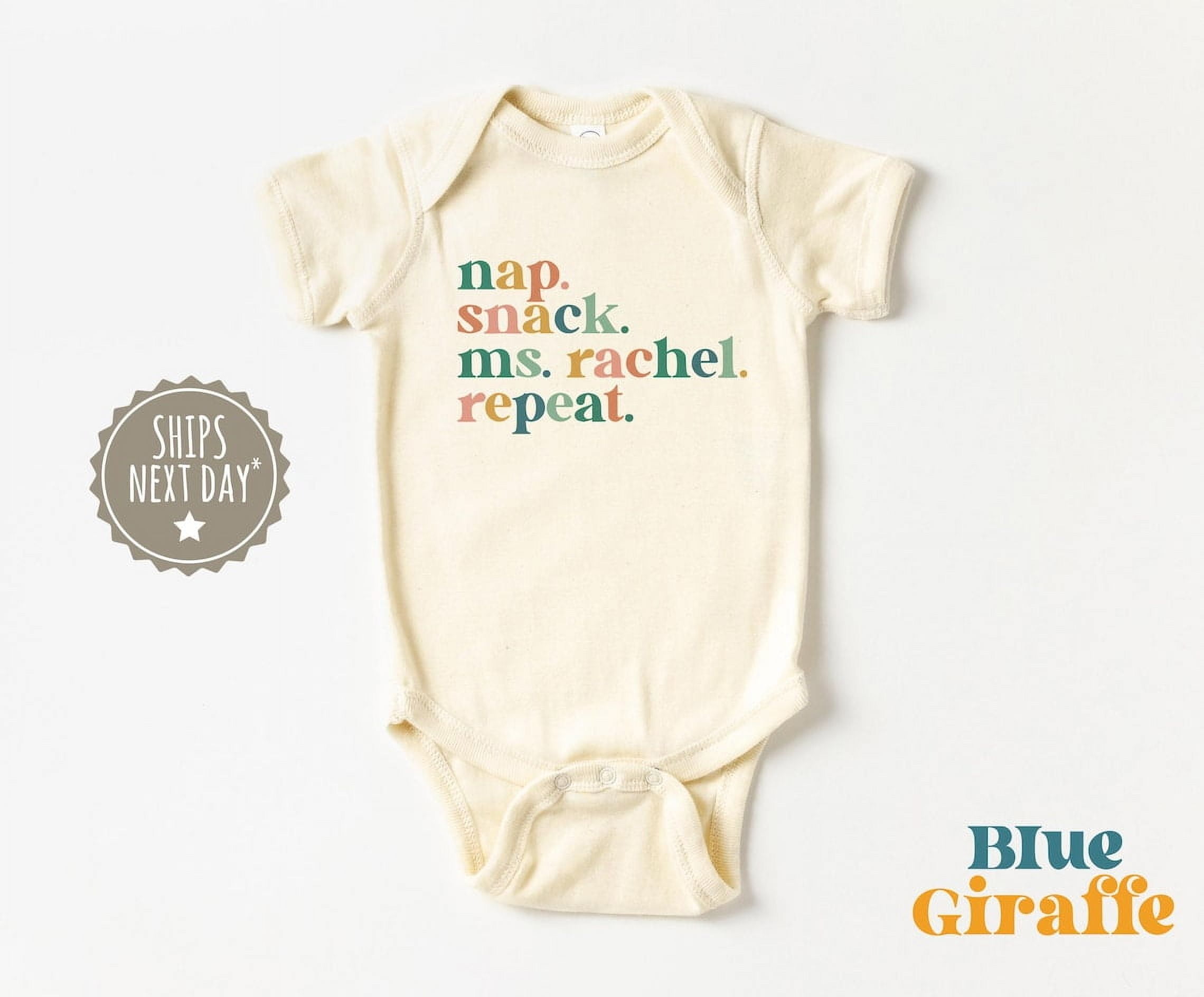 LuvlyNap Snack Ms. Rachel Repeat Baby Onesie - Cute Baby Clothes ...