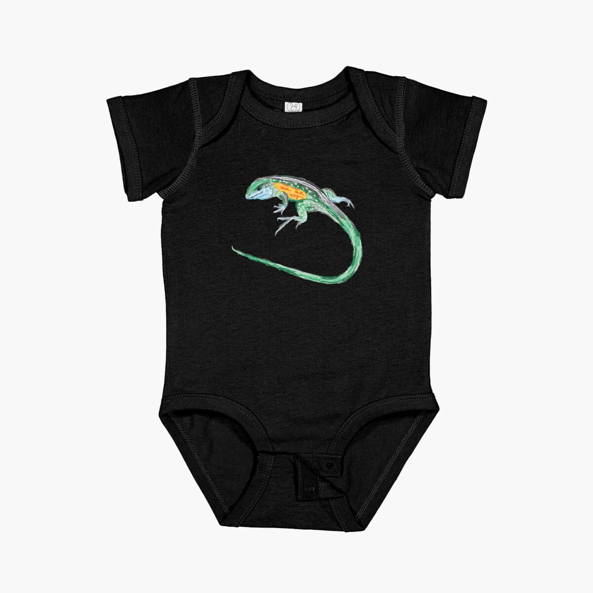 LuvlyNice Artwork Showing A Rainbow Whiptail Lizard I Short Sleeve Baby ...