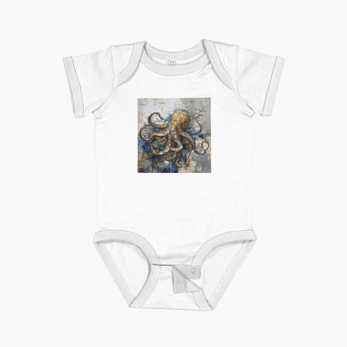 LuvlyOctopus Iv Open Tentacle Undersea Oil Palette Painting In Neutral ...