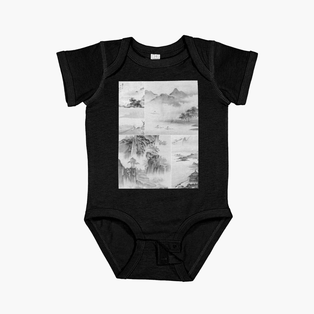 LuvlyOldish Vintage Japanese Calligraphy Art Set #5 Short Sleeve Baby ...