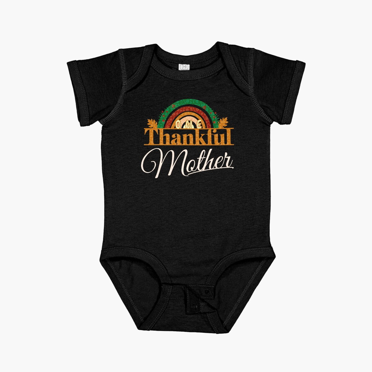 LuvlyOne Thankful Mother (Boho Rainbow 2) Short Sleeve Baby One-Piece ...