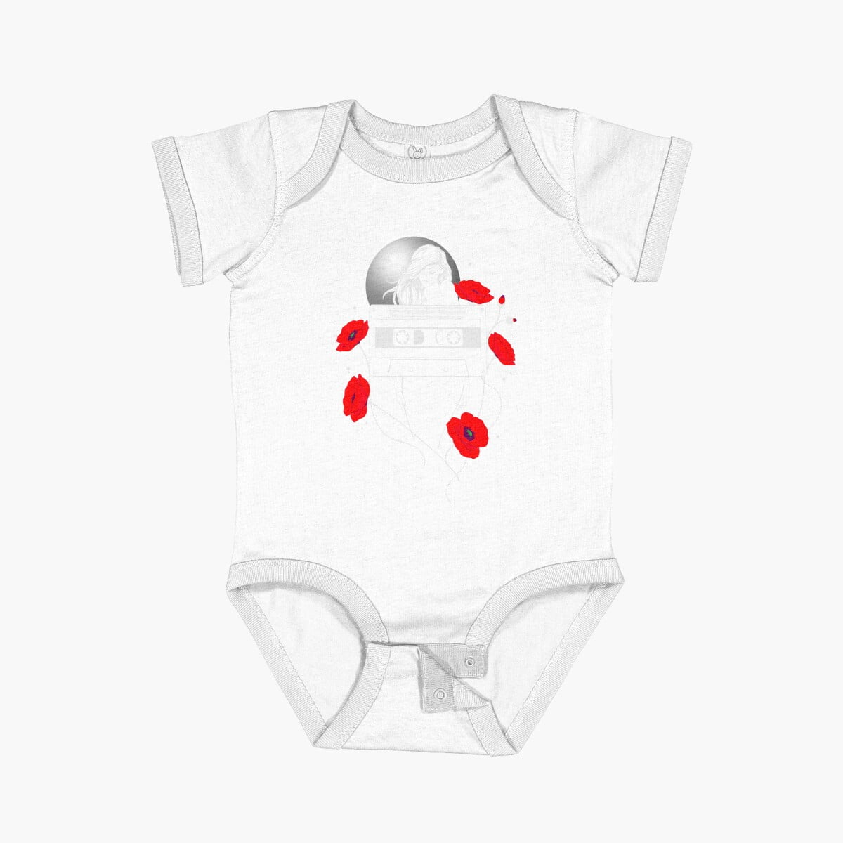 LuvlyRetro Cette Girl Poppy Flowers Aesthetic Music Art Short Sleeve ...